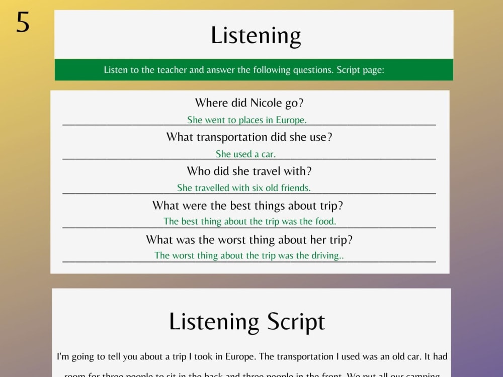 An intermediate ESL downloadable workbook | Upwork