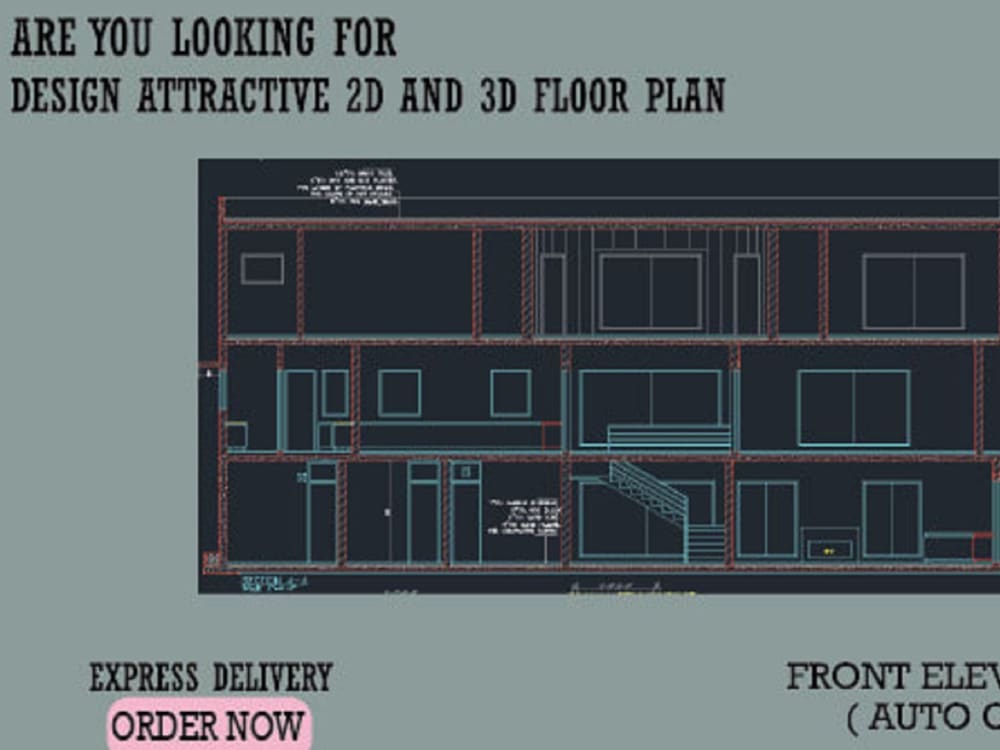 An attractive design of 2d and 3d floor plans of any building or house ...