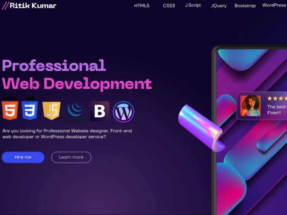 A Professional Front End Web Developer Using Html Css Javascrip Upwork 5570