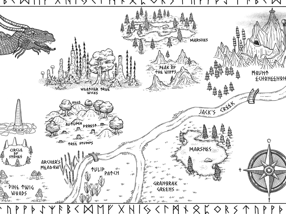 A fantastic map of any area you want! ( realistic/fantasy map) | Upwork