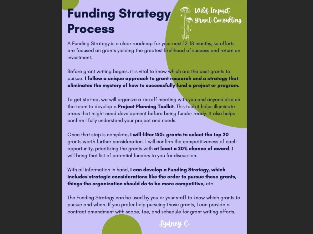 A rigorously researched Funding Strategy plan for your nonprofit | Upwork