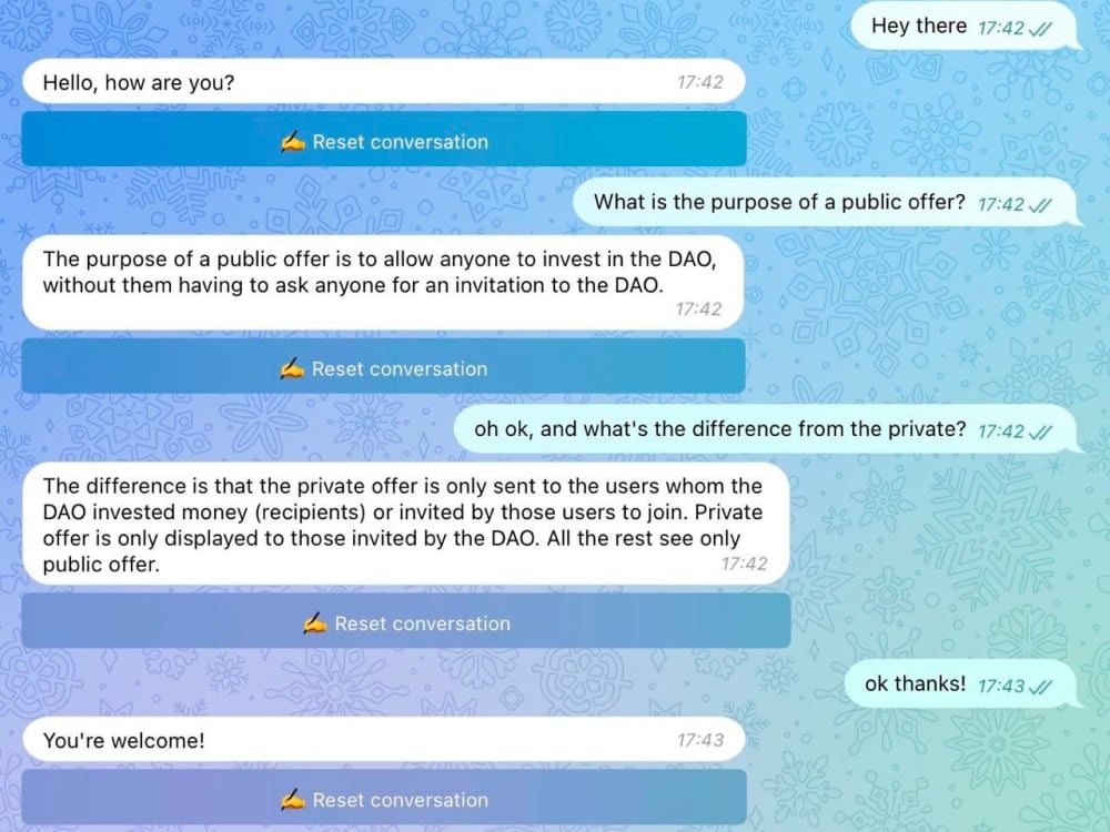 An AI customer support bot in Telegram | Upwork