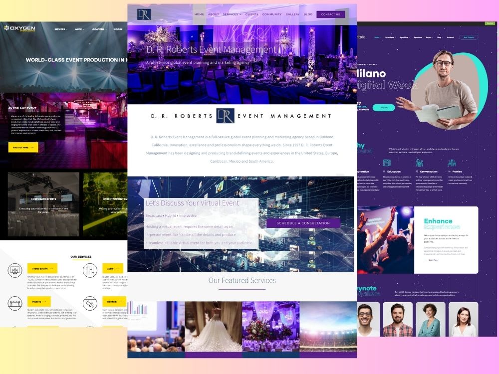 Stunning event website,event booking ticket sales with calendar ...