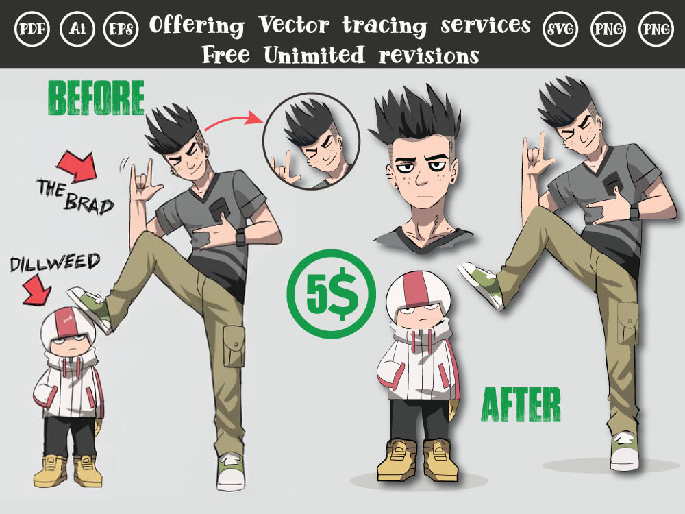 Vector tracing and vector design/vector illustration of anything in Hd | Upwork