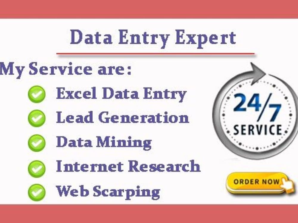 My service for data entry | Upwork