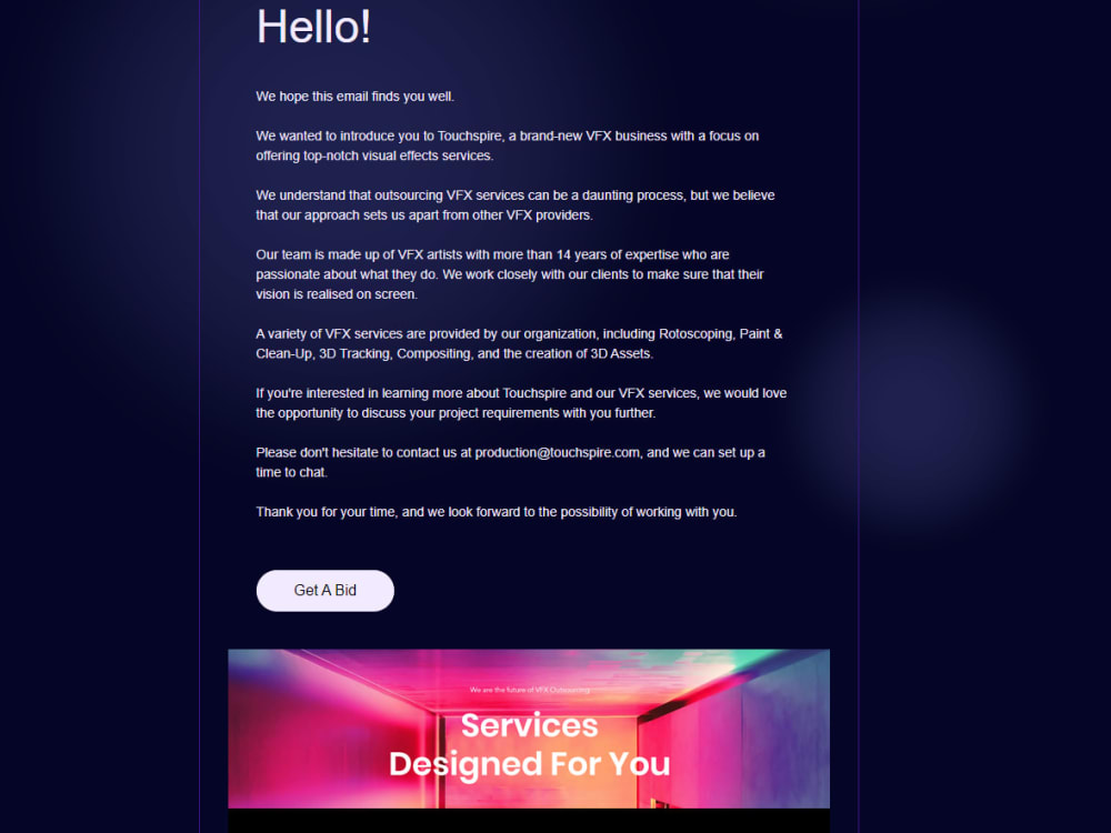 An interactive emailer and we will also set up a email marketing ...