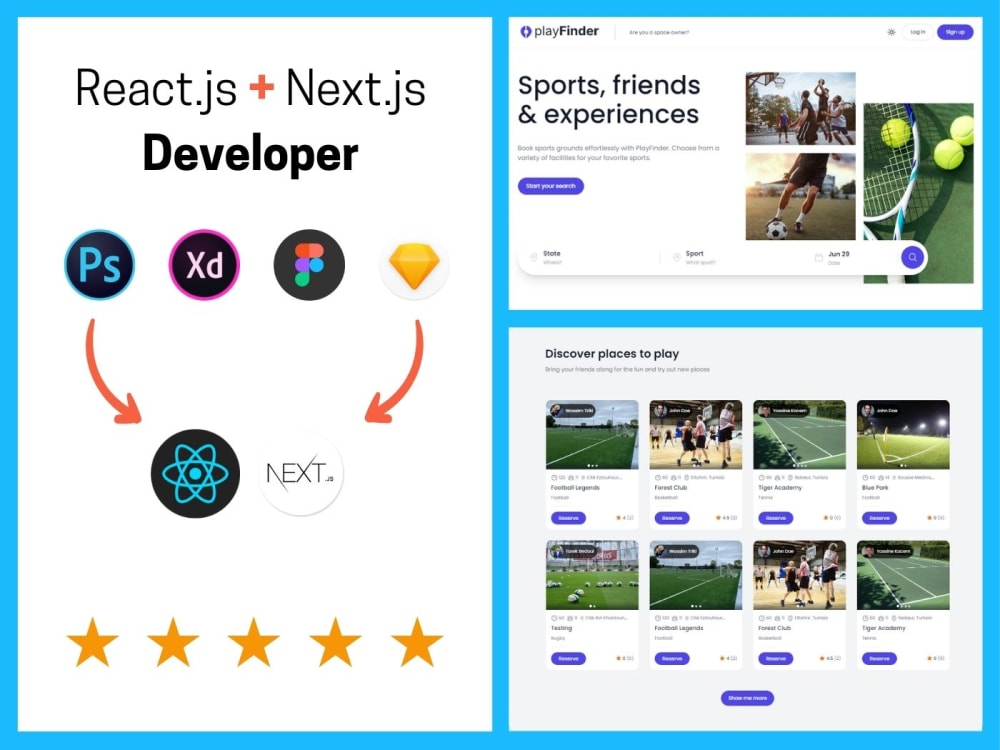 React | Next.js custom website | Upwork