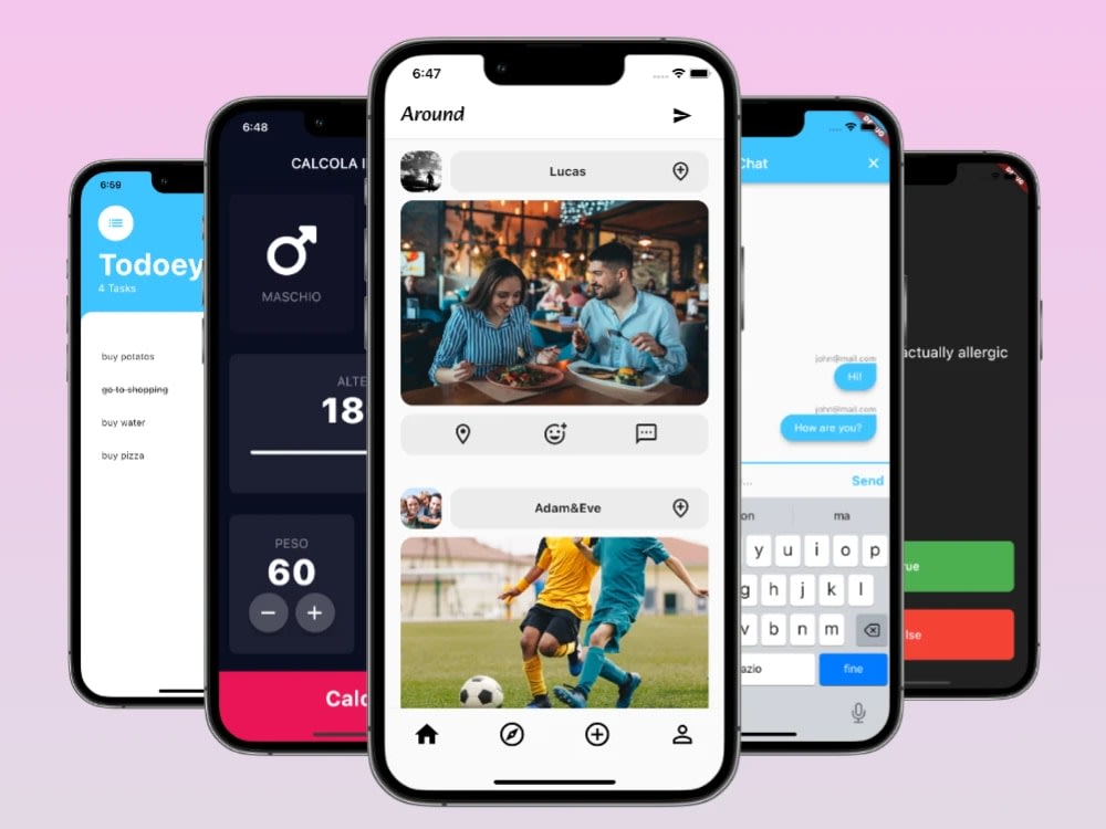 An android and ios app with flutter and a backend | Upwork