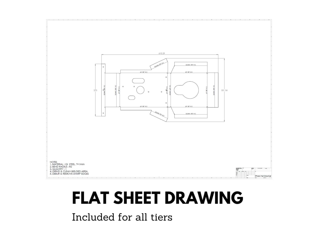 A complete Sheet Metal component in 3D, DWG & DXF for laser & bending ...
