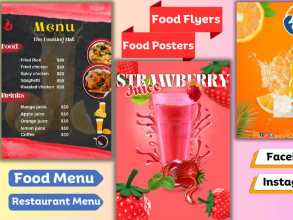 Creative Food Posters, Food Flyers, Menus, and Instagram & Facebook Ads ...