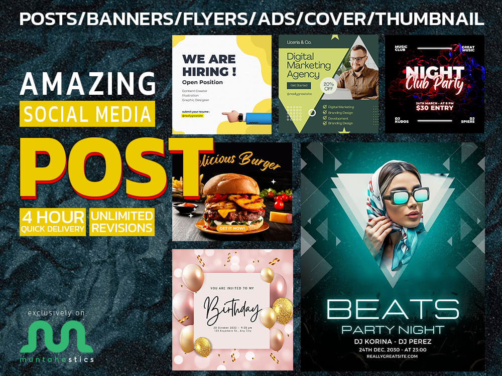 Eye-catching banner visuals and Engaging post designs | Upwork