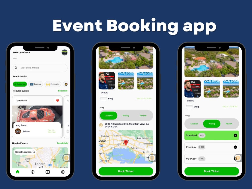 An Event Organiser/Booking Mobile App | Custom Mobile App Development ...