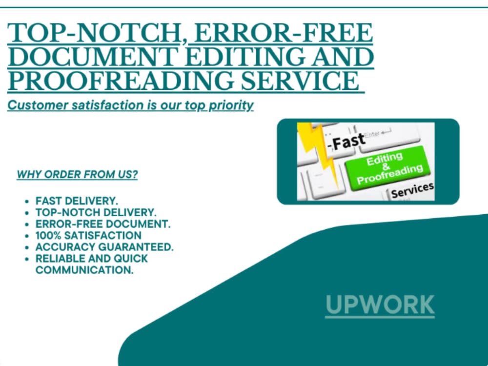 Error-free proofreading and editing service | Upwork Error-free proofreading and editing service | Upwork