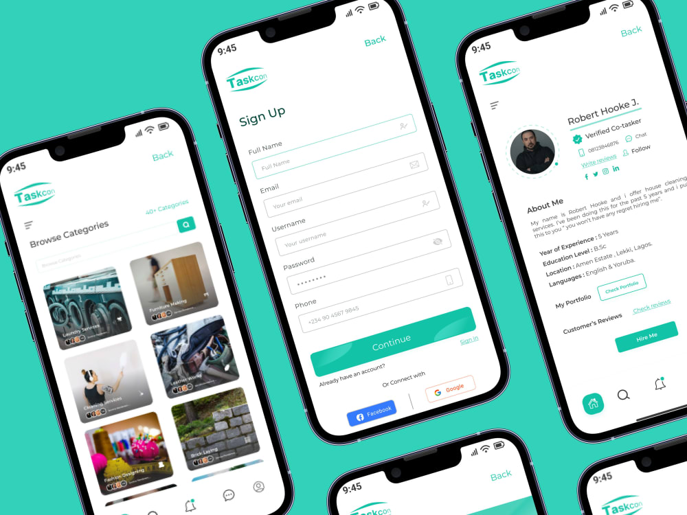 A task delivery application. It connects people with different taskers. | Upwork