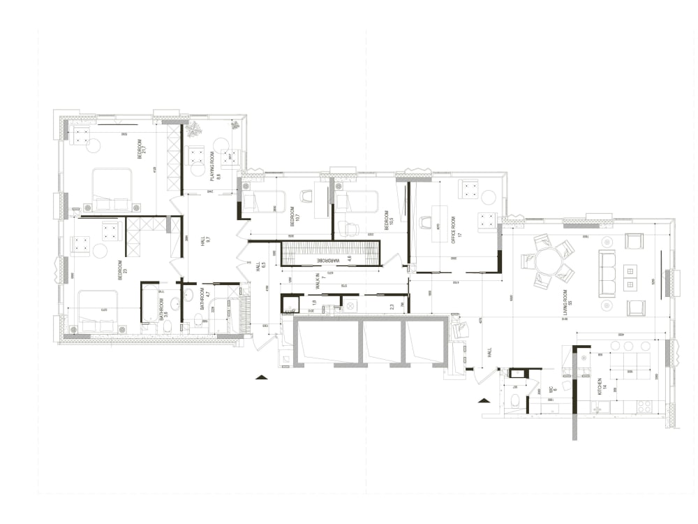 2D floor plan of residential space (apartment) in 72 hours/72$ | Upwork