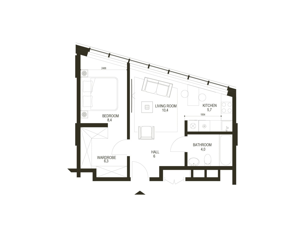 2D floor plan of residential space (apartment) in 72 hours/72$ | Upwork