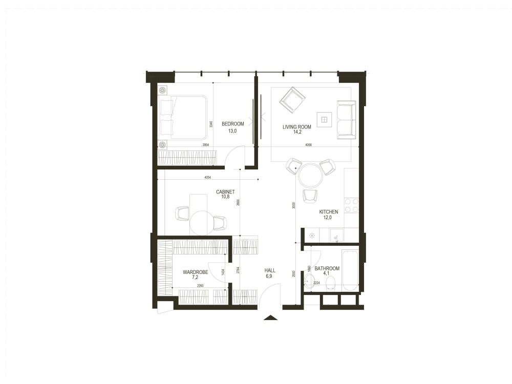 2D floor plan of residential space (apartment) in 72 hours/72$ | Upwork