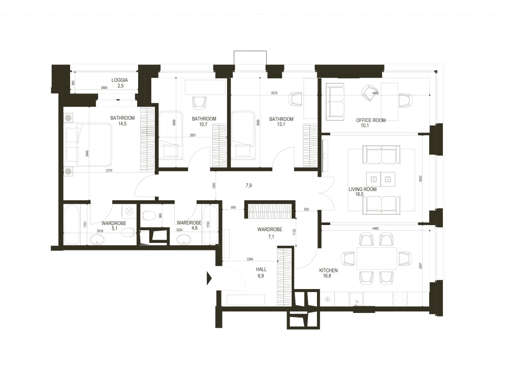 2D floor plan of residential space (apartment) in 72 hours/72$ | Upwork