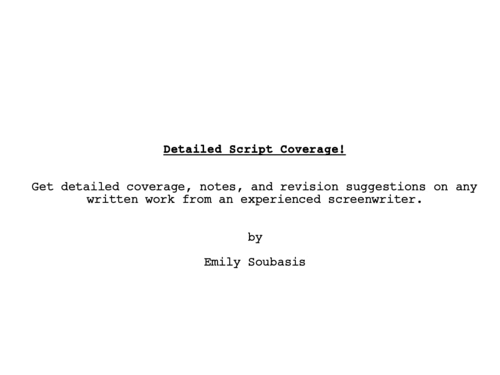 Script Coverage | Detailed, constructive notes on any written work | Upwork