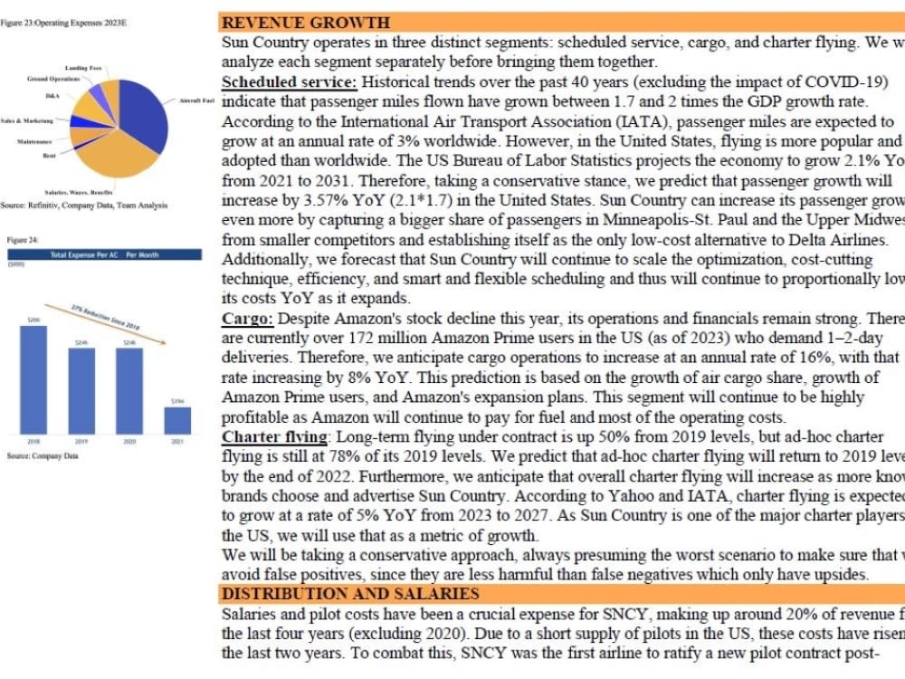 A Financial Analysis Report of a Company's Stock Based on CFA Standards ...