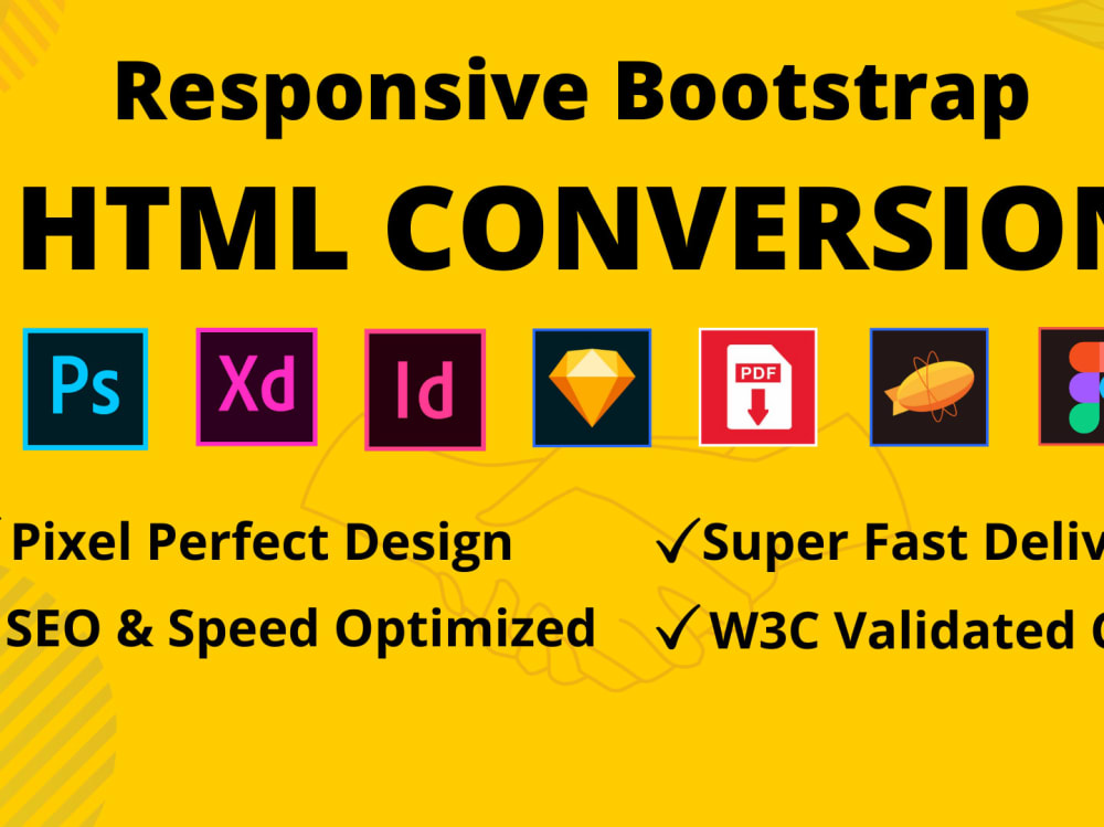 Convert psd to html figma to html xd to html responsive design | Upwork