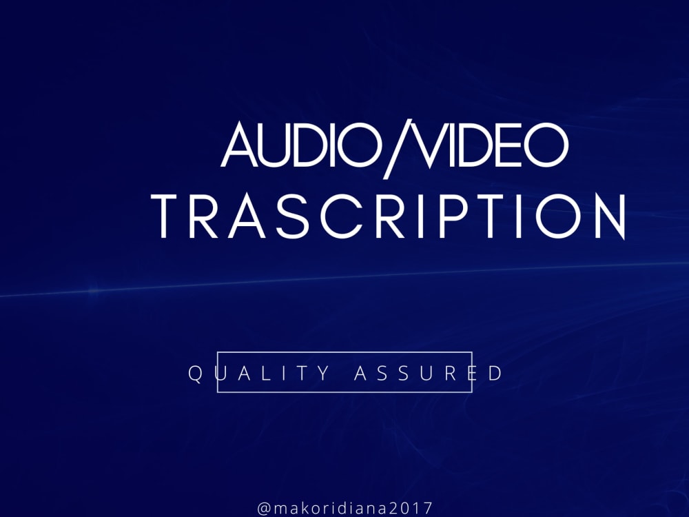 An exact transcript of your audio with a very fast TAT. | Upwork