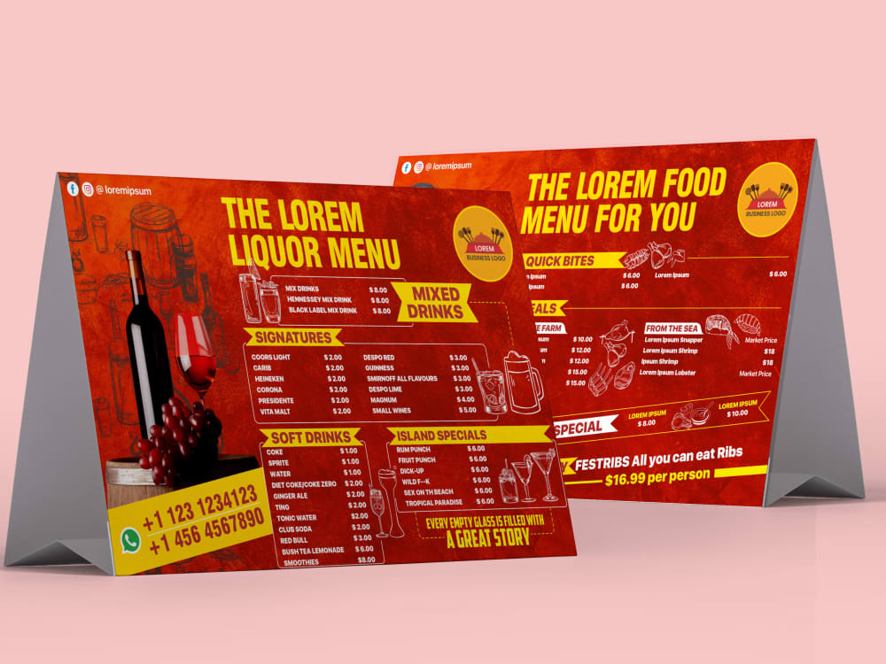 A Beautiful Eye-Stopper Menu Design | Upwork