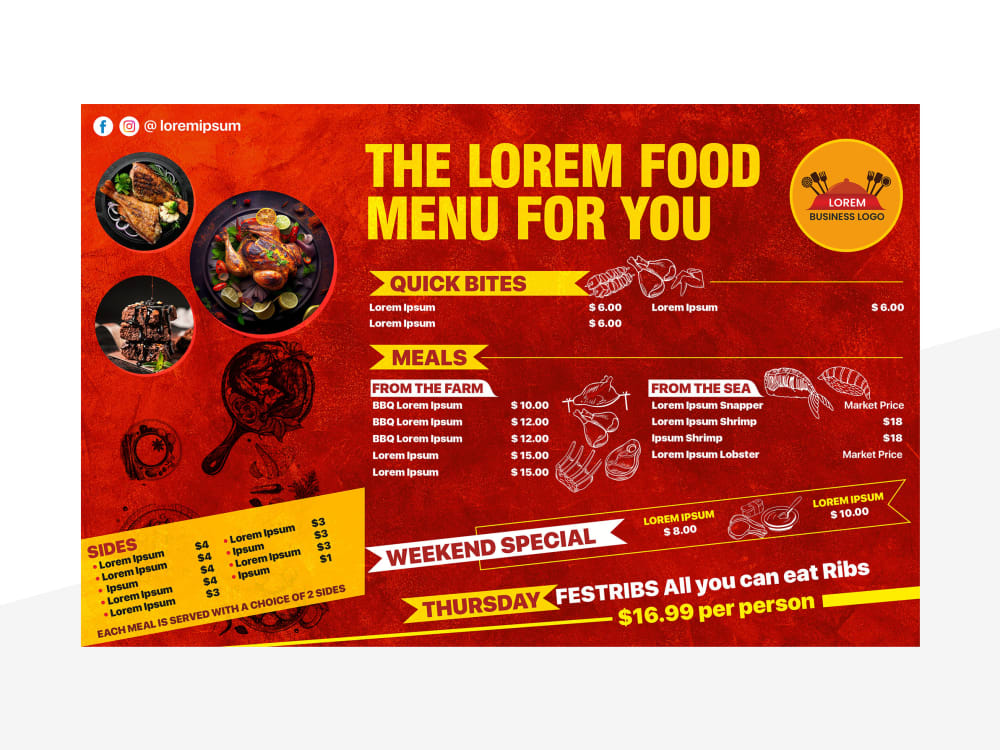 A Beautiful Eye-Stopper Menu Design | Upwork