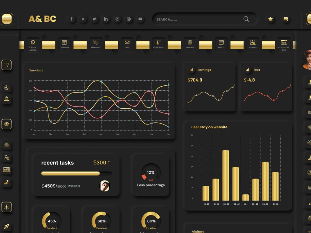 Neomorphic UI design, web, and mobile, UI | Upwork