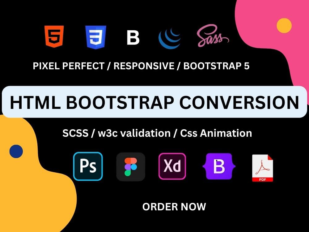Convert Psd To Html Figma To Html Xd To Html Css Bootstrap Responsive