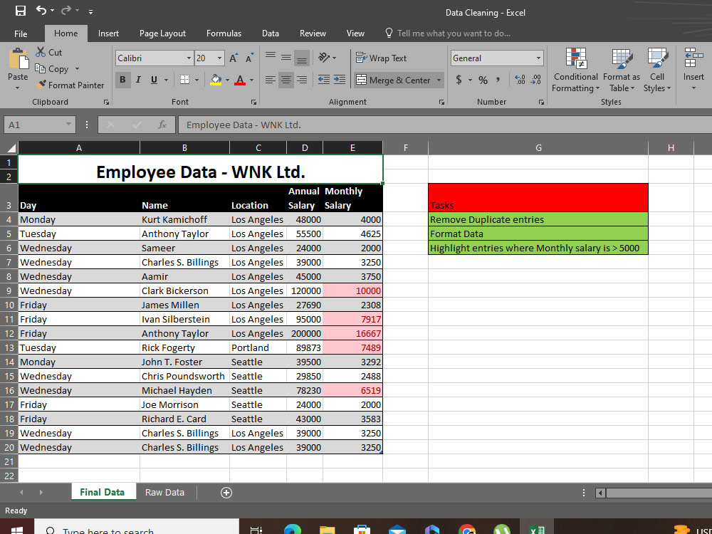 Excel Services Of Data Cleaning Formating Merge Split Formula