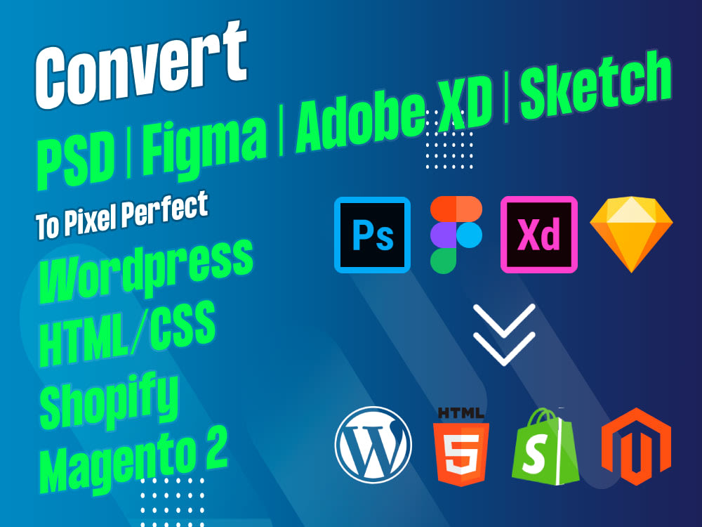 PSD, Figma, Adobe XD, Sketch to WordPress, Magento, Shopify, HTML/CSS | Upwork