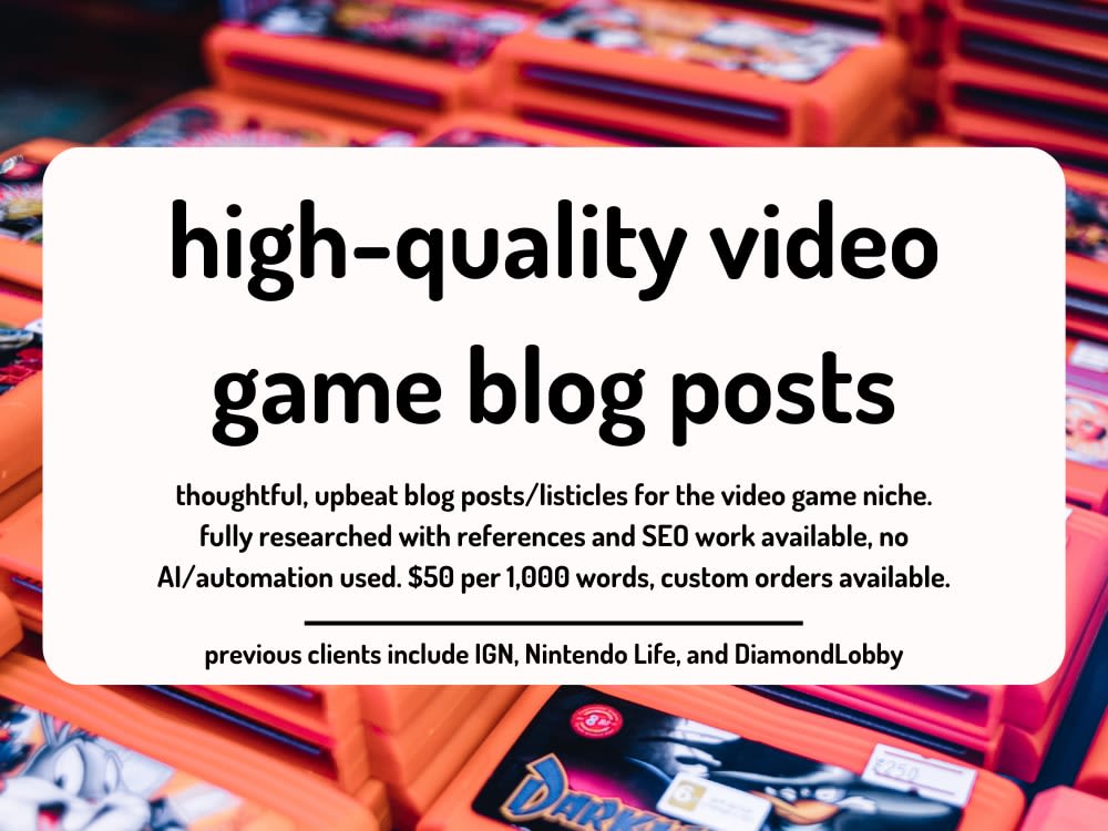 An engaging, upbeat video game blog post | Upwork