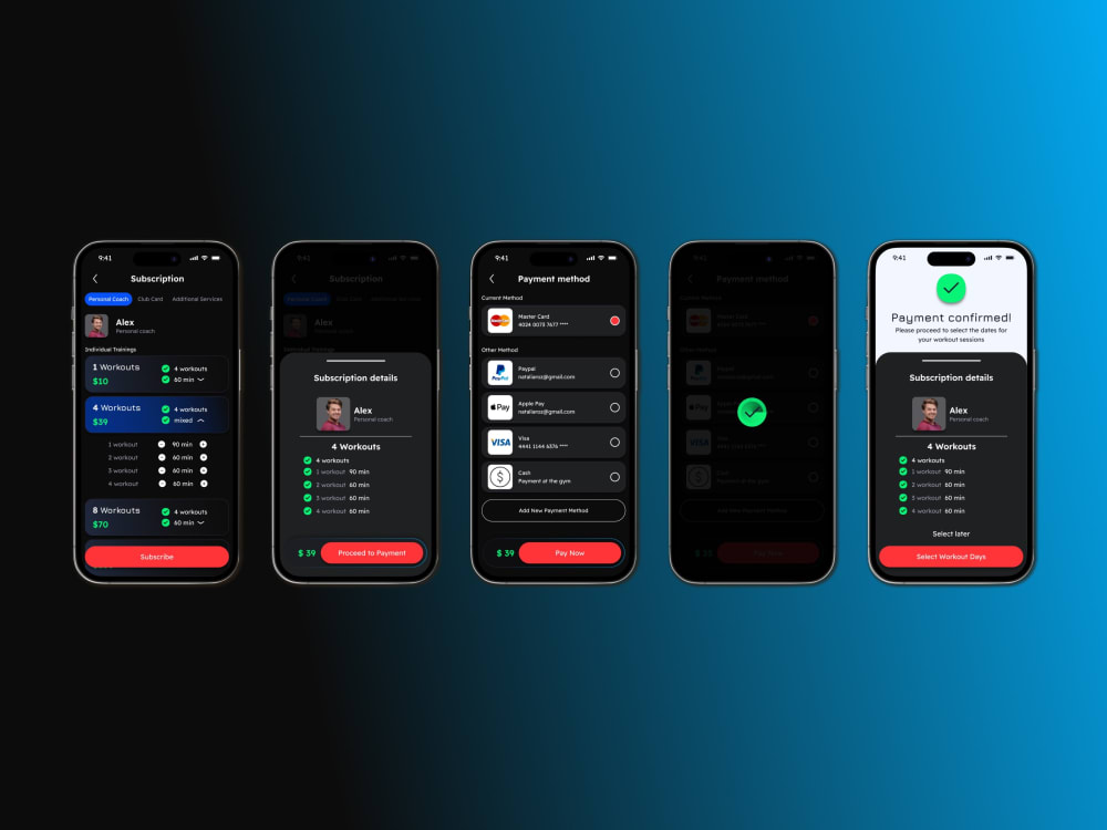 Mobile app UX/UI design, Figma | Upwork