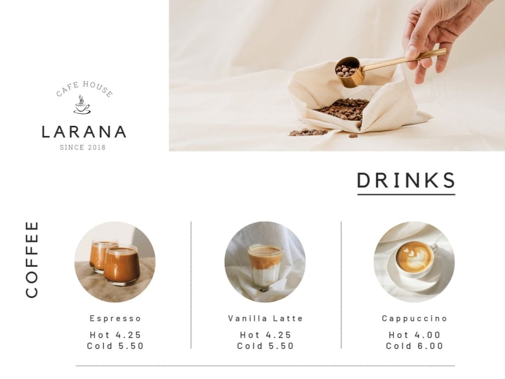 A personalized restaurant menu | Upwork