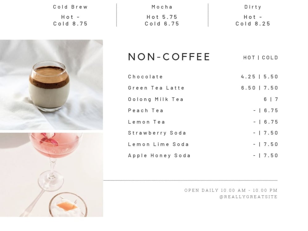 A personalized restaurant menu | Upwork