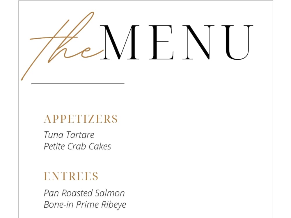 A personalized restaurant menu | Upwork