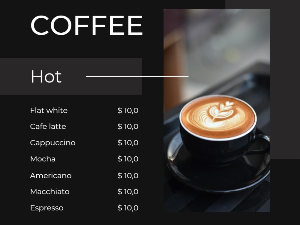 A personalized restaurant menu | Upwork