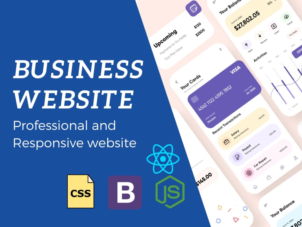 Business Website Design With Html Css Bootstrap Tailwind Css Upwork