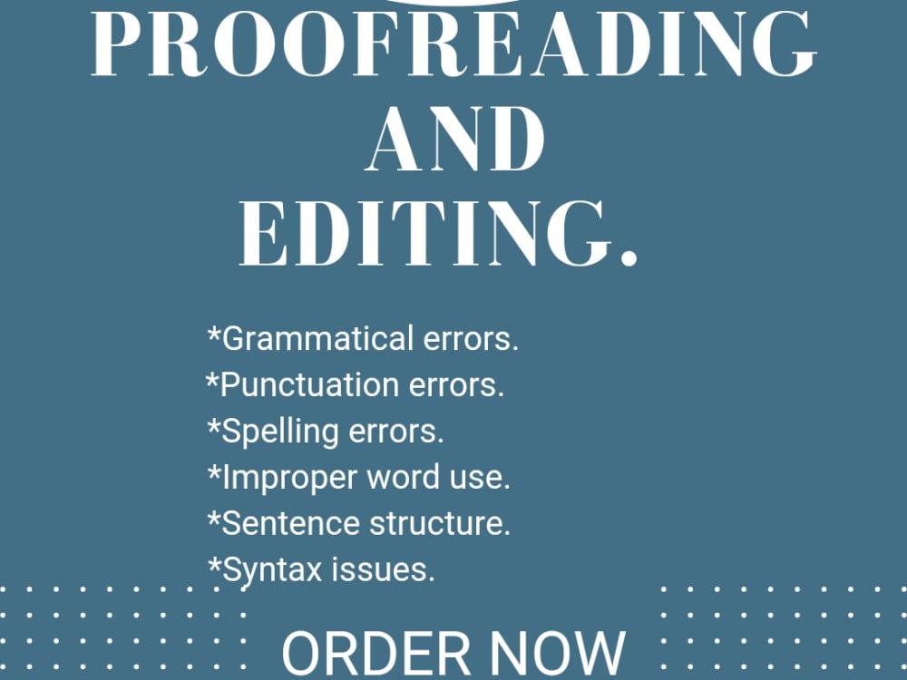 A fantastic proofreading and editing | Upwork