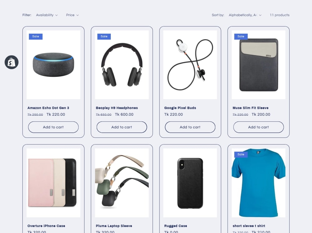 A shopify store design with custom code. | Upwork