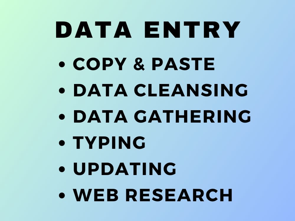 Data entry, web research, copy & paste, typing | Upwork