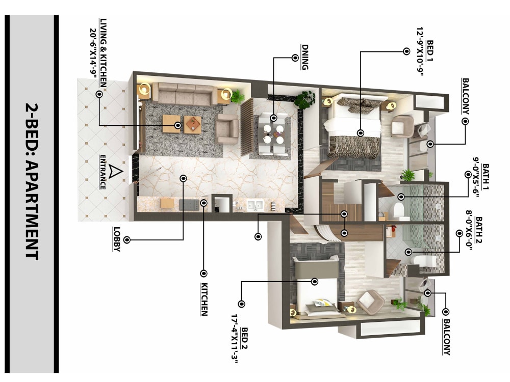 Stunning 3d floor plans top and isometric views in 24hrs | Upwork