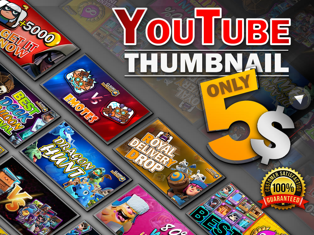 High CTR effective thumbnail designs for YouTube Videos | Gaming | Upwork