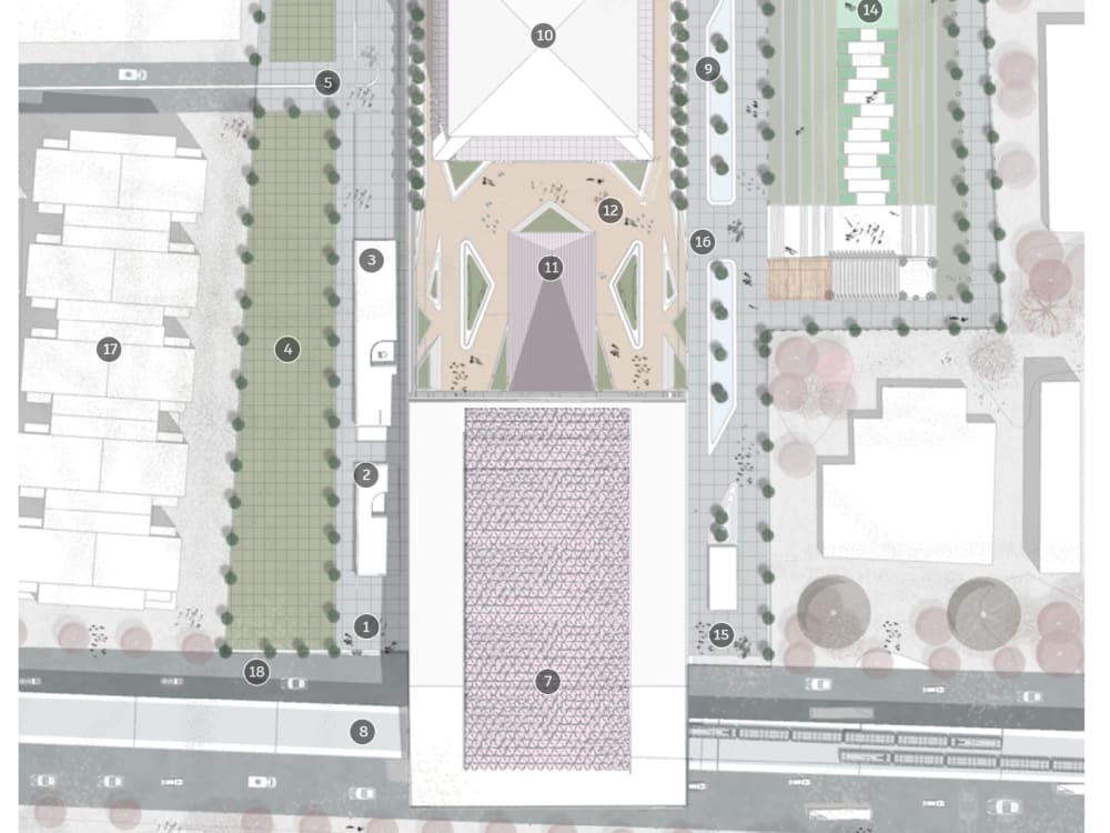 Your architecture plan, section and elevation in rendered in Photoshop ...