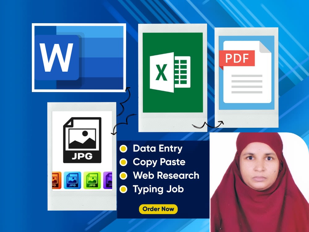 All types of data entry, typing, PDF to Word excel | Upwork