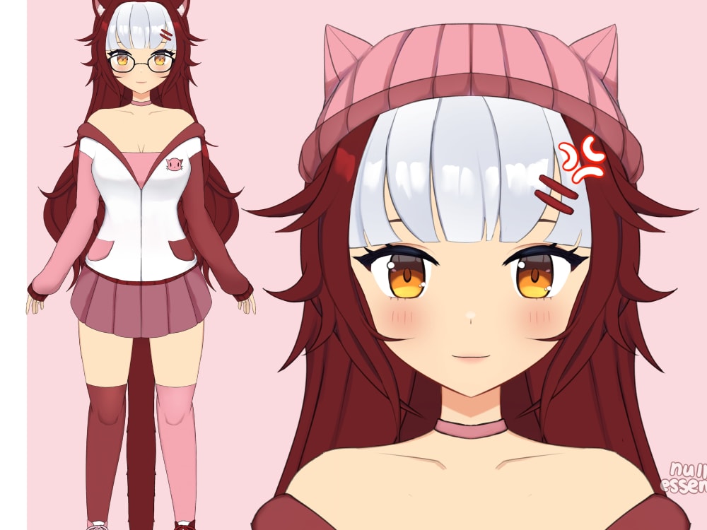 Draw 2d vtuber, vtuber, vtuber rigging, 2d vtuber model live2d model ...