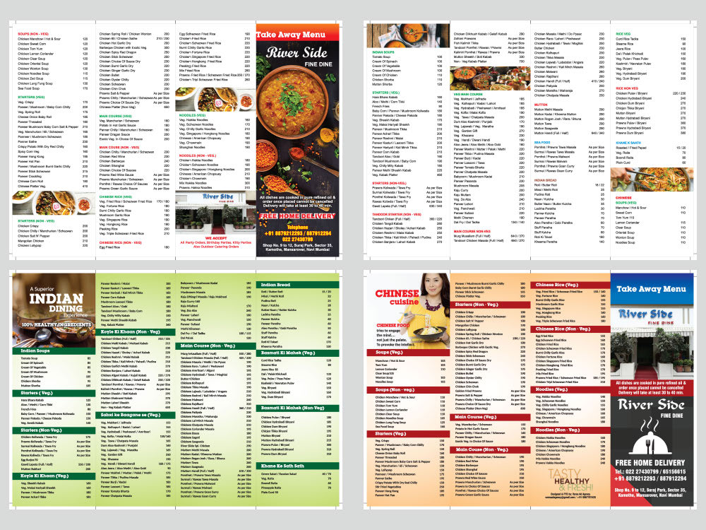 An Unique Menu Card & Take Away design for Hotel, Restaurant & Fine ...