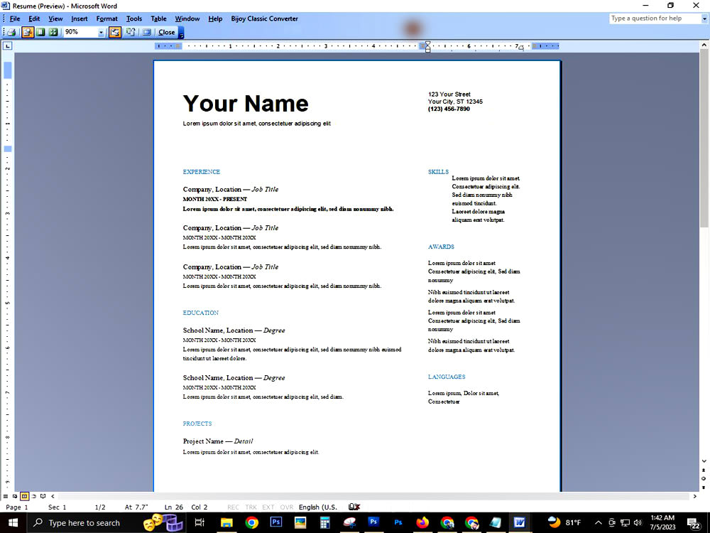 MS Word, Resume Writing, typing, format, design, Ms document and PDF | Upwork