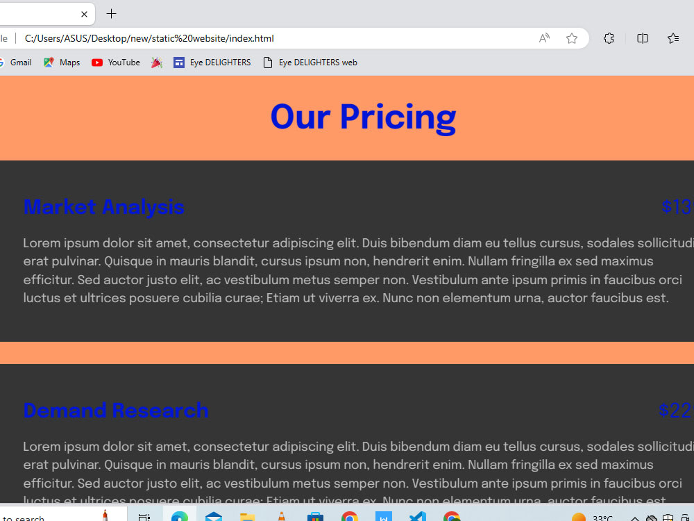 All type of website like E-commerce , Dynamic ,static ,customize ...